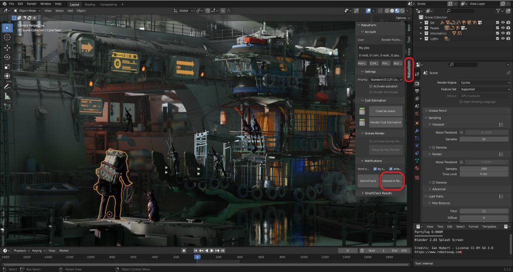 Rebus workflow for Blender and Cycles - VFXRendering