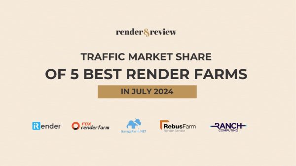 Traffic Market Share of 5 Best Render Farms in July 2024 - VFXRendering